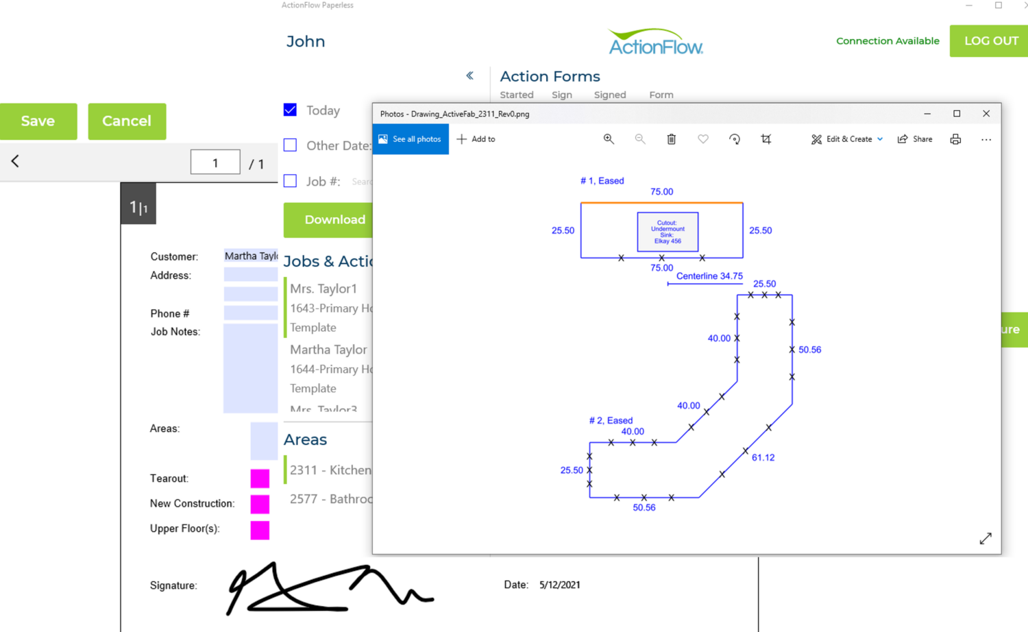 Countertop Drawing Software | ActionFlow