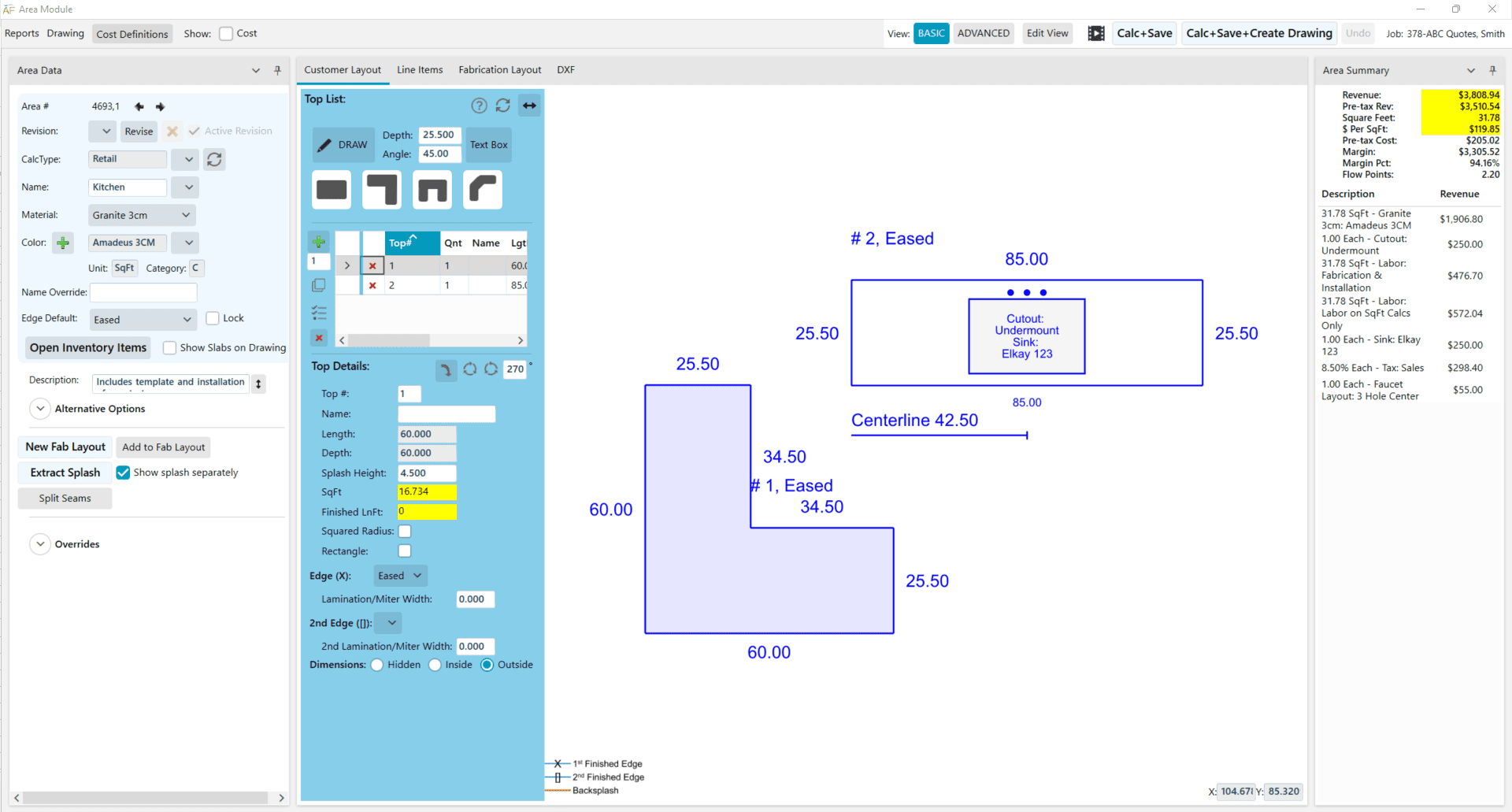 ActionFlow: Countertop Fabrication Software